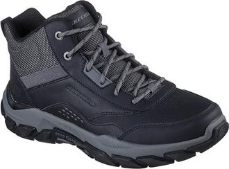 Skechers Homme Santoro Hopkins Botte de randonnée, Black Leather/Synthetic/Mesh, 45.5 EU