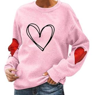 Generic Sweat &agrave; capuche &agrave; manches longues et col rond imprim&eacute; pour femmes 2026, rose, XXL
