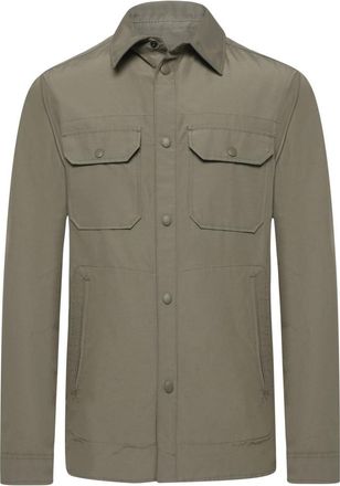 Woolrich St&uuml;ckgef&auml;rbtes Overshirt aus einem Materialmix in