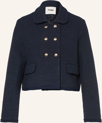 Maje Kastenjacke Mit Glitzergarn blau
