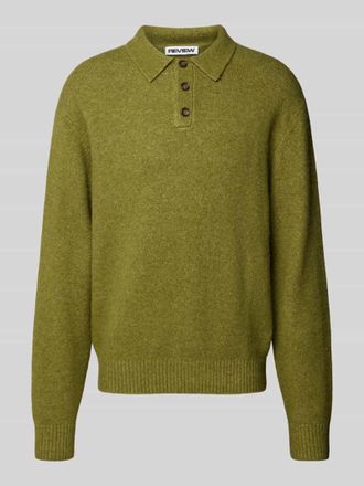 Review Relaxed Fit Strickpullover aus elastischem Woll-Mix