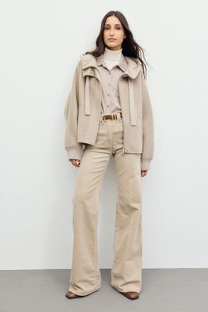 Gerard Darel Doudoune courte en laine double face - ANOR - Sable