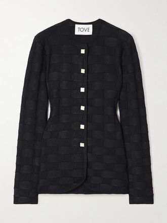 Tove Cardigan En Mailles Jacquard Uma - Noir