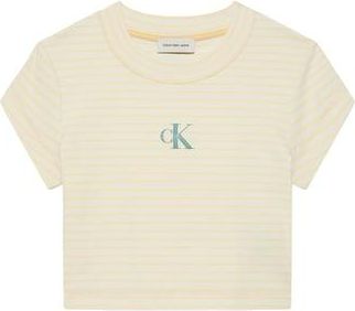Calvin Klein T-shirt court brod&eacute; en coton m&eacute;lang&eacute;