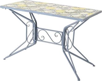 Pier Import Pier Import - Table de jardin bleue d&eacute;cor mosa&iuml;que citrons 118 cm grenade