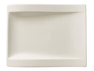 Villeroy & Boch 10-2525-2646 Newwave Rectangulaire Assiette à Dessert Porcelaine Blanc 31,7 x 23,2 x 7 cm