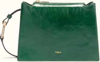Furla Nuvola Umh&auml;ngetasche S Botanical Green Venice-lackleder Damen