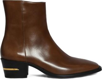 Amiri bottines en cuir à talon - Marron