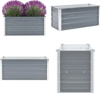 vidaXL Vidaxl - Lit sur&eacute;lev&eacute; de jardin Acier galvanis&eacute; 100x40x45 cm Gris - Jardini&egrave;re - Bac De Plantation - Pot De Fleurs Ext&eacute;rieur - Jardin Vertical