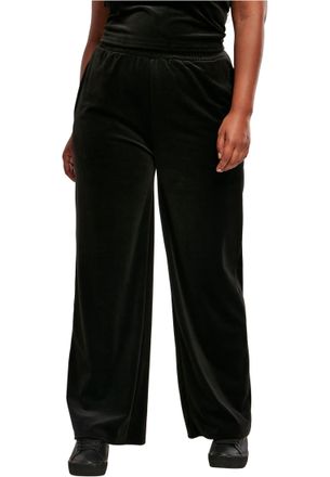 Urban Classics Damen Jogginghose Ladies High Waist Straight Velvet Sweatpants Black M