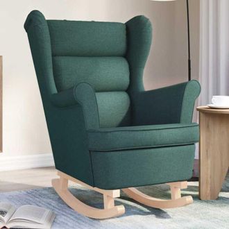 vidaXL Vidaxl - Chaise &agrave; bascule vert fonc&eacute; 74x90x102 cm tissu