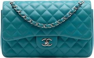 Chanel Sac port&eacute; &eacute;paule Pre-owned Double Flap - Femme - Pre-owned - Bleu - Taille: ONE Size