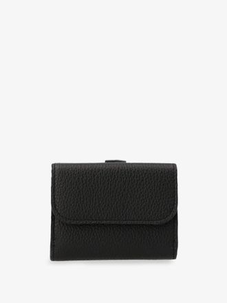 Chlo&eacute; Womens Trifold Mini Alphabet Leather Wallet Black & Purses