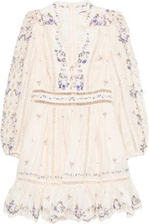 Zimmermann robe courte Patience en dentelle &agrave; fleurs - Tons neutres