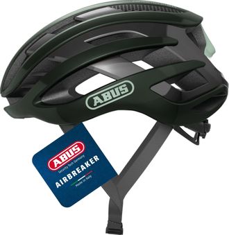 ABUS Rennradhelm AirBreaker - High-End Fahrradhelm für den professionellen Radsport - für Jugendliche und Erwachsene - Helm für Damen und Herren - Grün, Gr