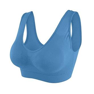 Generic BH Plus Soutien-gorge Taille Ultra-mince Full Cup Tops Grande Couleur Sport Femme Soutien-gorge Femme Chemisier, bleu, XXL