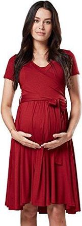 Happy Mama Happy Mama.Maternit&eacute; dallaitement Femme Robe Manche Courte Couche Double.598p (Cramoisi, 42, XL)