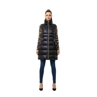 Caf&egrave;noir Femme, Vestes, Noir, Taille: 38 FR Gilet Svasato Tessuto Cangiante