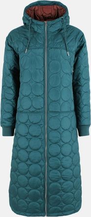Danef&aelig; Steppmantel Danedrama Damen Petrol Thermojacke Lang