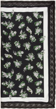 Dolce & Gabbana Seidentuch Mit Spitze schwarz