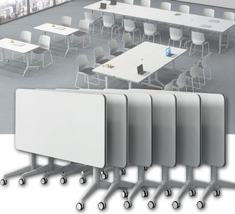 Generic Tragbarer, klappbarer Konferenztisch, mobiler Besprechungstisch mit Rollen f&uuml;r Schulungen und Seminare, 120 x 60 cm (47,2 x 23,6), Konferenzraumm&ouml;bel