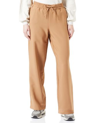 Only Damen Onlmilian Mw Wide Pull-up Pant Cc Tlr, Toasted Coconut, 34W / 32L