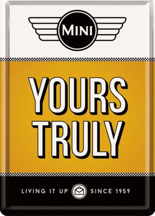 Nostalgic Art Mini Yours Truly Orange, Geschenk-Idee für Auto-Fans