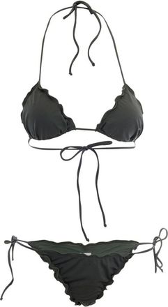 MC2 Saint Barth Femme, Maillots de bain, Vert, Taille: 40 FR Bikini Triangle Frou Frou