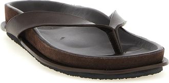 Jacquemus Womens Brown Cowhide Slides Shoe