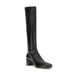 Prada Leather Calf-High Boot - Black
