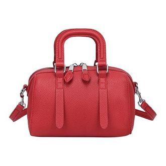 Generic Sac &agrave; bandouli&egrave;re en cuir synth&eacute;tique pour femme, sac &agrave; main polyvalent pour le travail, le shopping, les voyages, lautomne, rouge, 16.14x9.84x5.12inc