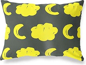 Bonamaison Le Jardin du Lin Kissenbezug Zierkissenbezug Neongelb-Rauch Kissenbezug, Für Bett, Auto, Sofa, Haus, Wohnzimmer, Schlafzimmer, Dekoration, 45x60 Cm - 