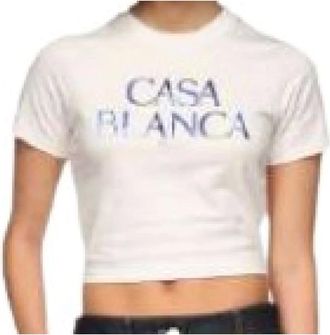 Casablanca Femme, Tops, Blanc, Taille: 40 FR T-Chemises