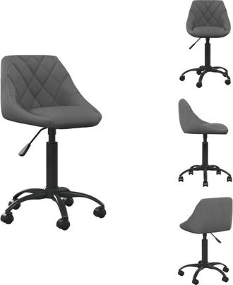 vidaXL Vidaxl - B&uuml;rostuhl Dunkelgrau Samt - B&uuml;rostuhl - B&uuml;rost&uuml;hle - Chefsessel - Sessel