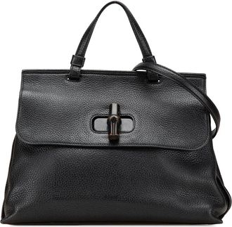 Gucci Hobo Bags - Medium Leather Bamboo Daily Satchel - Gr. unisize - in Schwarz - für Damen