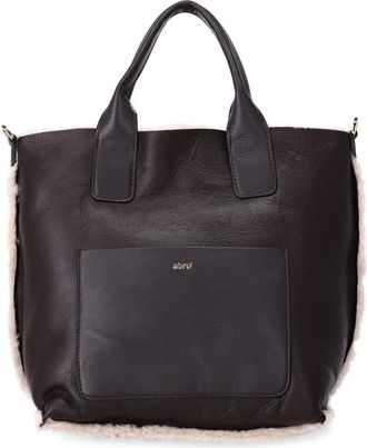 Abro Femme, Sacs, Brun, Taille: ONE Size Sac Shopper Réversible avec Bandoulière en Cuir