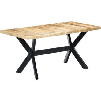 vidaXL Vidaxl - Table &agrave; manger 160x80x75 cm Bois de manguier massif brut
