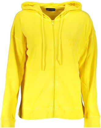 North Sails Femme, Sweatshirts et sweats &agrave; capuche, Jaune, Taille: 38 FR Sweat &agrave; capuche jaune avec fermeture &eacute;clair et logo