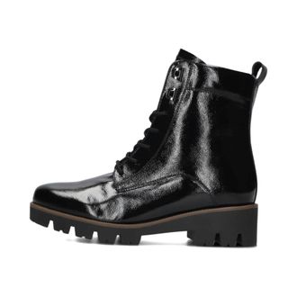 Gabor Schwarze Leder-Schn&uuml;rstiefel - - Shoes - Damen - Schwarzk - 41 EU