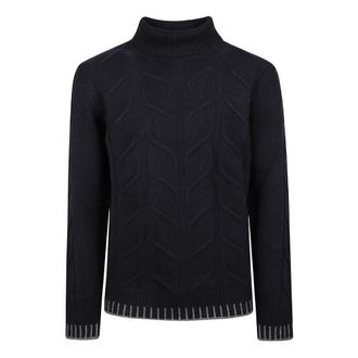 Altea Zopfmuster-Rollkragenpullover - - Knitwear - Herren - Blau - XL