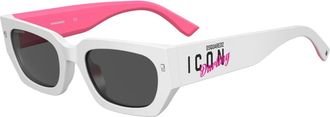 Dsquared2 Femme, Accessoires, Blanc, Taille: 53 MM Icon 0017/S Lunettes de soleil