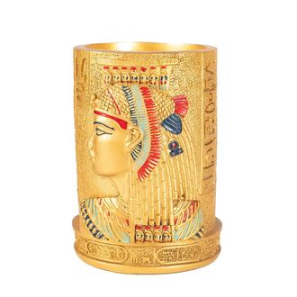La Chineuse Stiftek&ouml;cher &Auml;gypten, goldfarben - strahlend &Auml;gypten - Deko-Objekt B&uuml;ro &Auml;gypten antik - mit Hieroglyphen - originelle Geschenkidee Souvenir &Auml;gypten - 