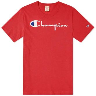 Champion 210972 Baumwoll-Jersey-T-Shirt - - Tops - Herren - Rot - XL
