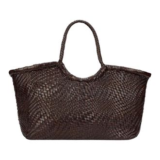 Dragon Diffusion Geflochtene Leder Shopper Tasche - - Bags - Damen - Braun - ONE SIZE