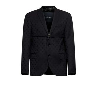 John Richmond Blazer mit Ton-in-Ton- und Ringdetail - - Jackets - Herren - Schwarzk - S