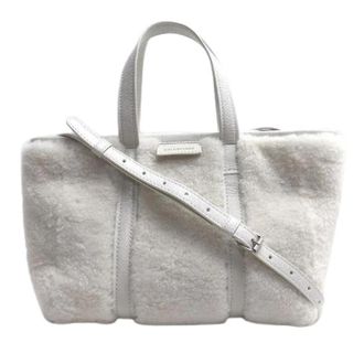 Balenciaga Pre-owned Barbes Kleine Schultertasche aus Shearling-Leder- 2-Wege - - Pre-owned - Damen - Wei&szlig; - ONE SIZE