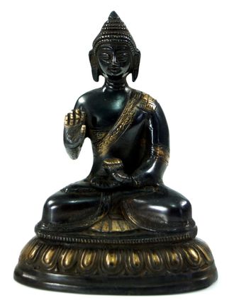 Guru Shop Buddha Statue aus Messing Amoghasiddhi Mudra 16 cm - Modell 1