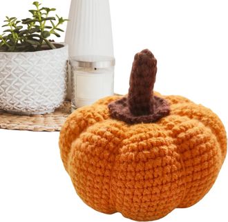 Generico Strickk&uuml;rbisse, gef&auml;lschte K&uuml;rbisse, kleine Tischdekoration f&uuml;r Halloween, rustikale Dekoration, Bauernhof, f&uuml;r K&uuml;che, Zuhause, K&uuml;che, Haushalt