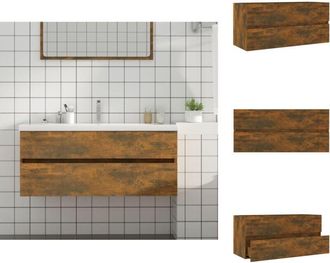 vidaXL Waschbeckenschrank R&auml;uchereiche 100x38,5x45 cm Holzwerkstoff - Waschbeckenunterschrank - Badezimmerm&ouml;bel - Holzwerkstoffschrank - Badeschr&auml;nke