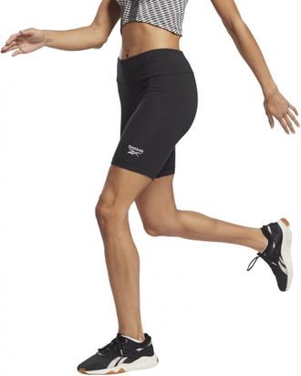 Reebok Damen Identity Leggings mit Logo Shorts, Schwarz, S